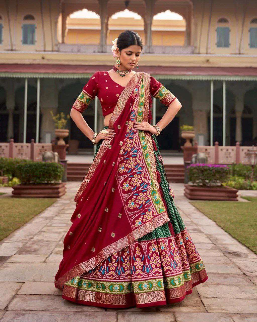 Women’s Traditional Printed Lehenga Choli Set with Embroidered Dupatta ...