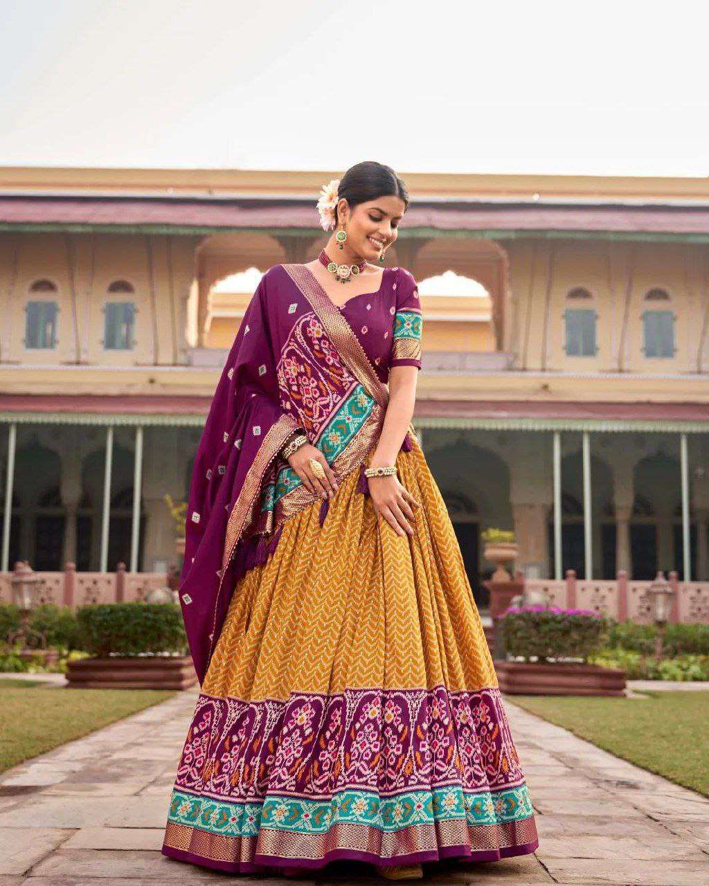 Women’s Traditional Printed Lehenga Choli Set with Embroidered Dupatta ...